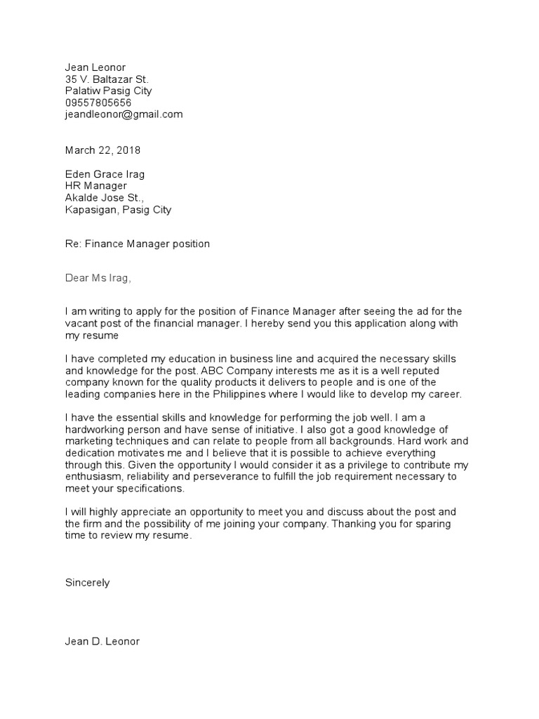 Coverletter | PDF | Career & Growth