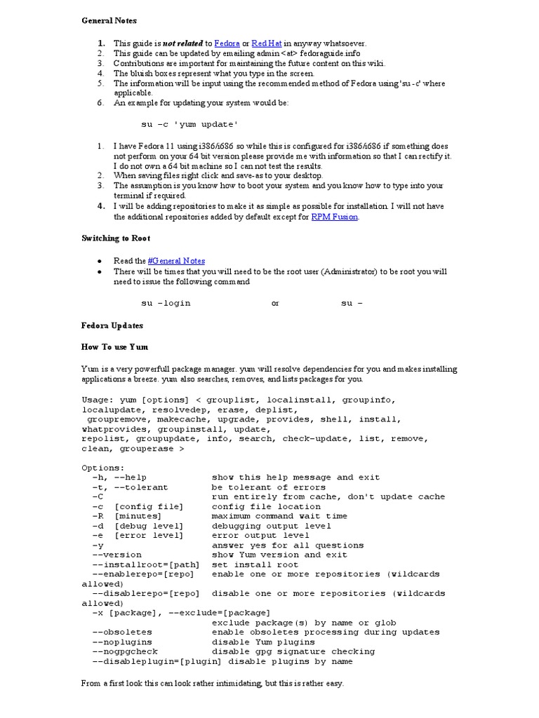Fedora Help | PDF | Software Repository | Java Virtual Machine