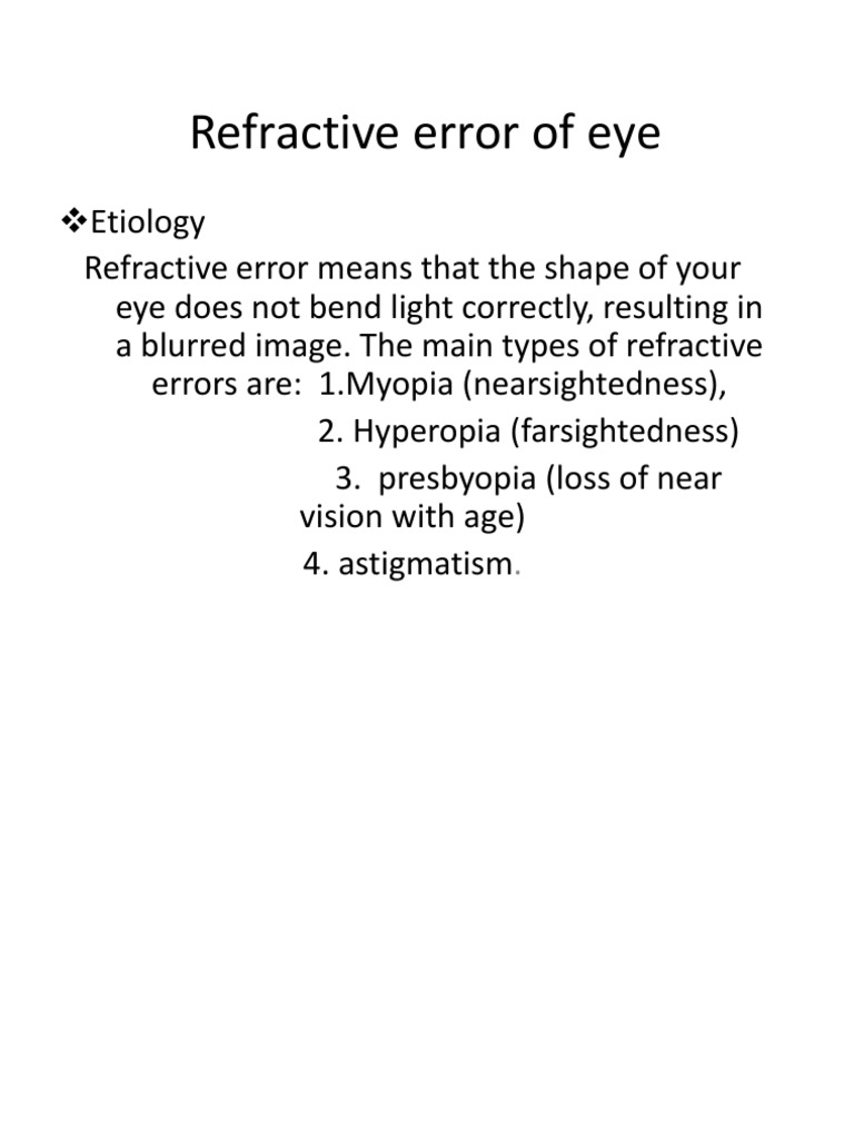 Refractive Error of Eye | PDF