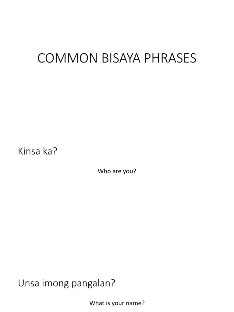 Common Bisaya Phrases | PDF