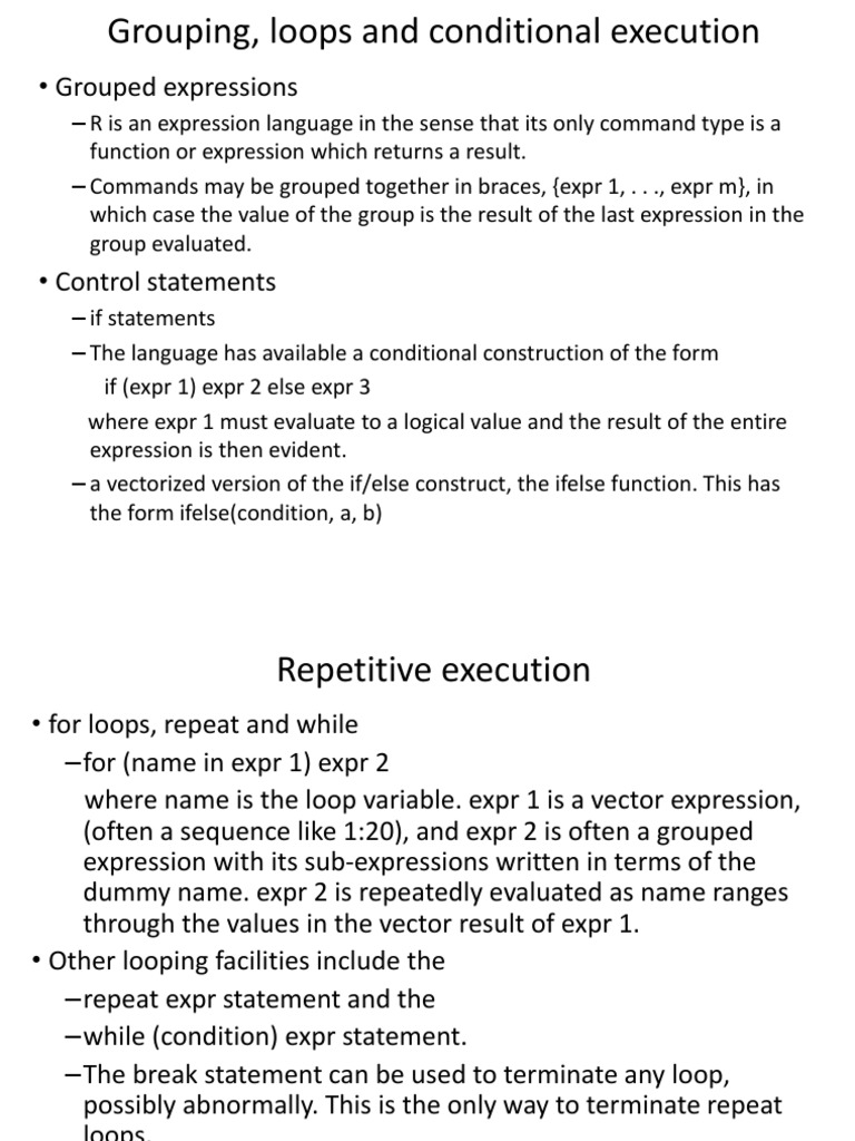 R Programming: Control & Data Handling | PDF | Control Flow | Array Data Structure