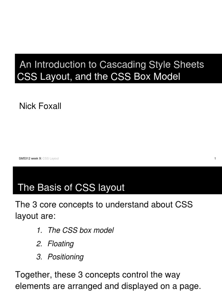 Css Layout Pdf Cascading Style Sheets Page Layout