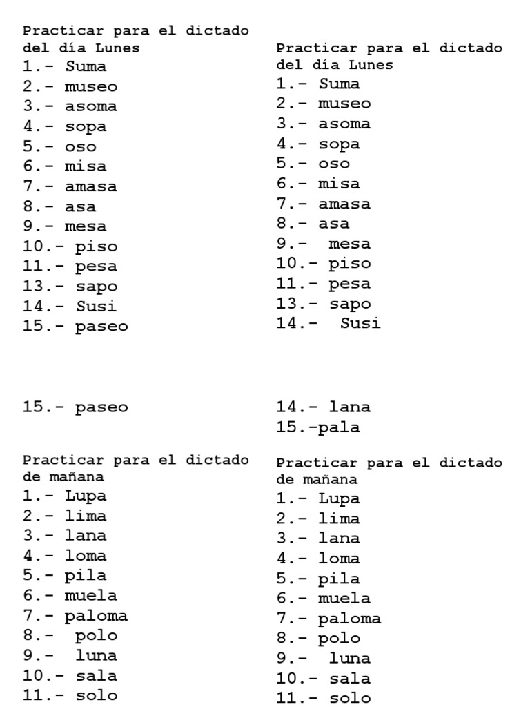 Dictado de Primer Grado 2018 | PDF | Alimentos | Naturaleza