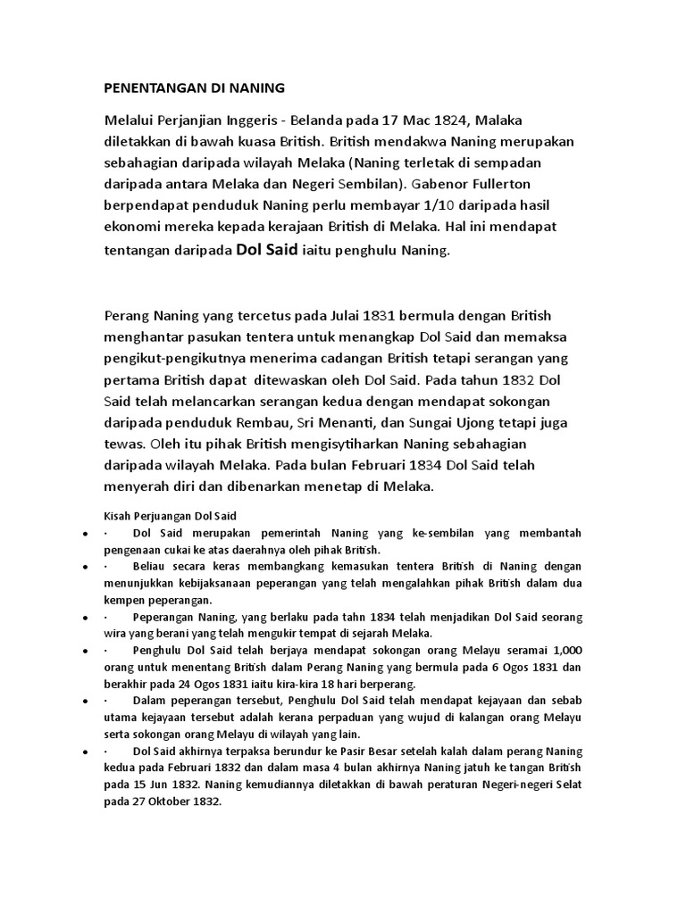 Penentangan Di Naning | PDF