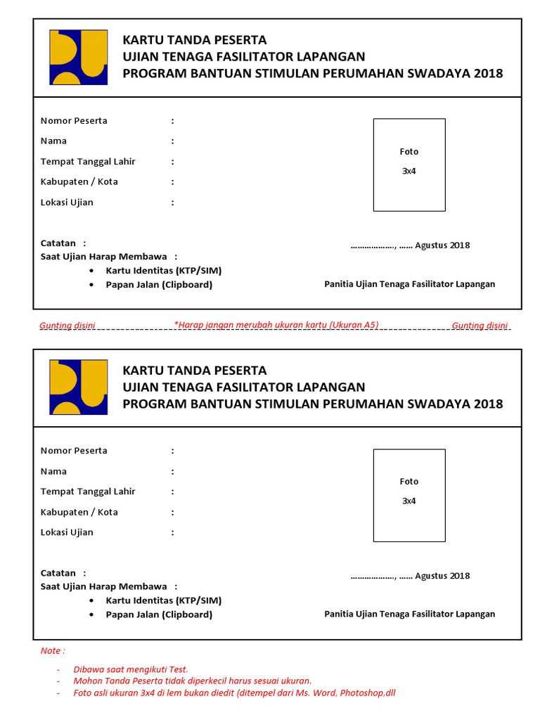 Kartu Tanda Peserta-1 | PDF