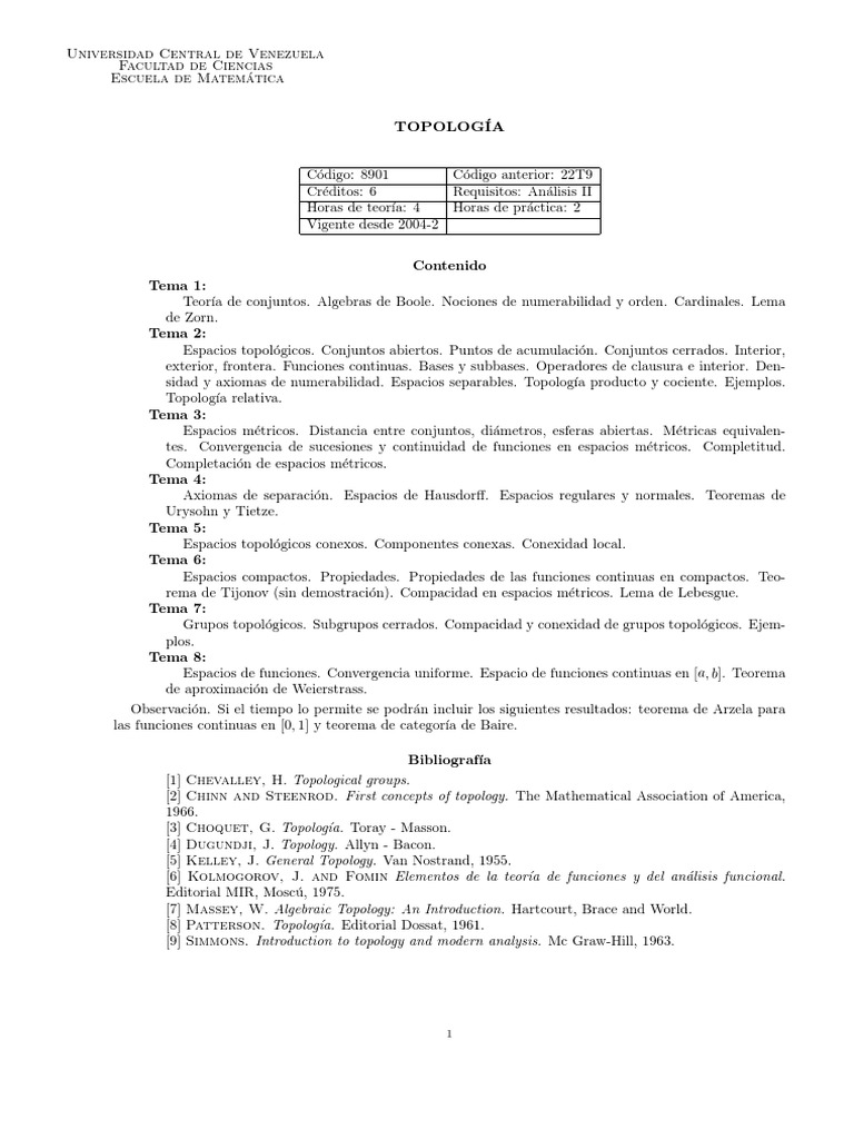 Matematica 3 | PDF | Topología | Espacios topológicos