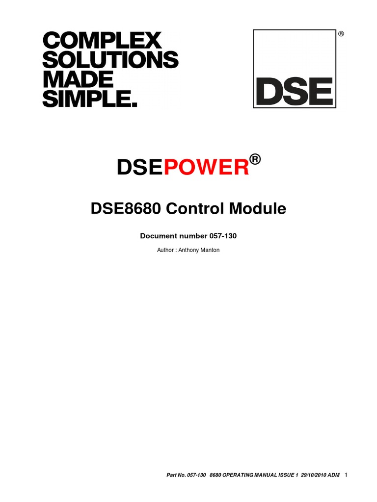 DSE8680 Operators Manual | PDF | Electrical Connector | Personal Computers