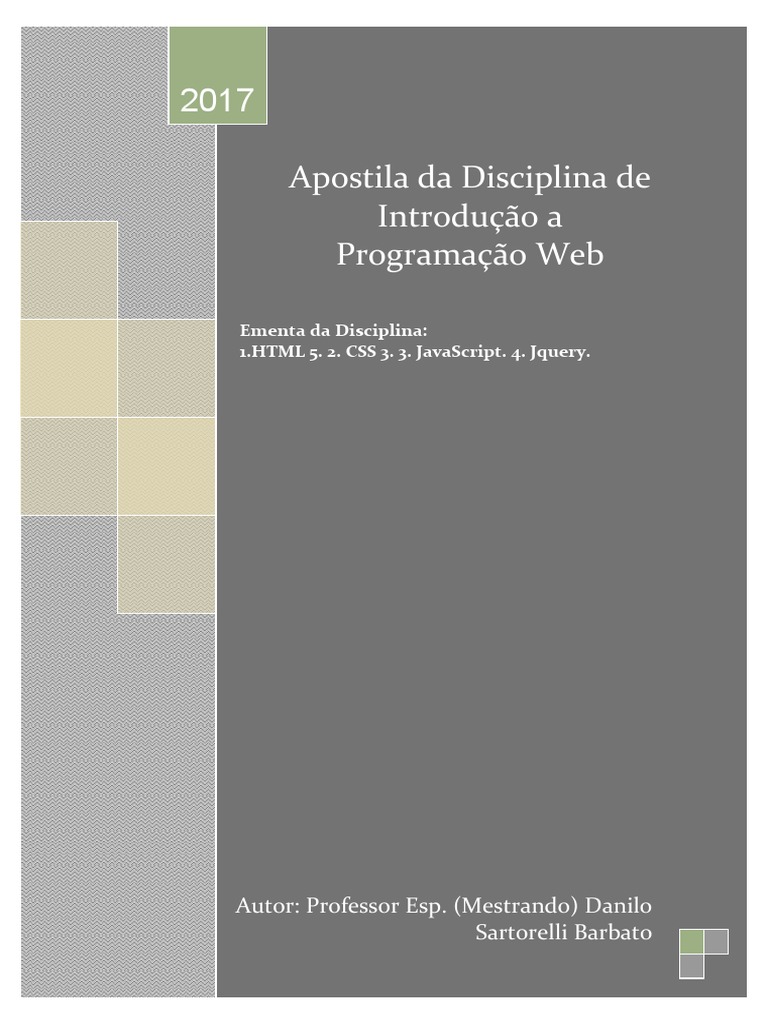 Apostila HTML5 CSS3 JS | PDF | Html | Script Java