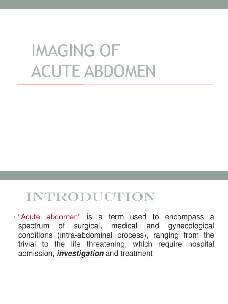 Acute Abdomen | PDF | Gallbladder | Gastroenterology