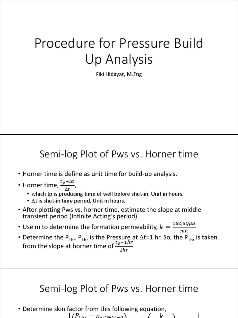 Pressure Build-Up Analysis Procedure | PDF