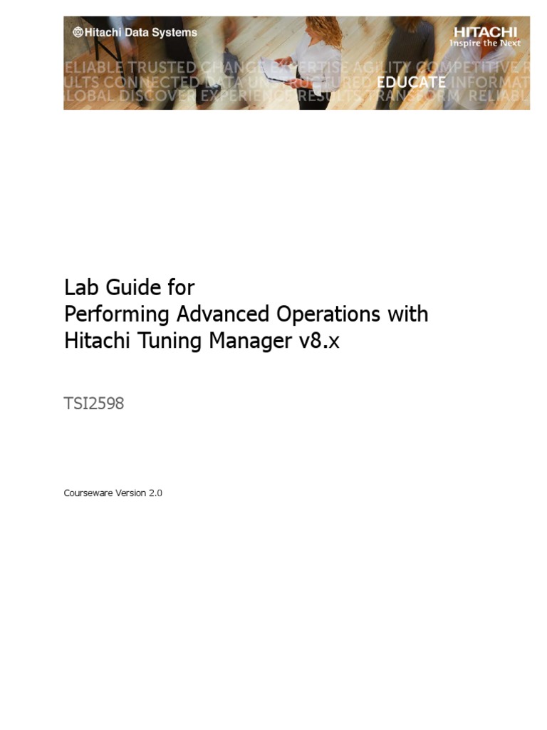 Lab Guide For Performing Advanced Operations With Hitachi Tuning Manager v8.x | PDF | Command ...