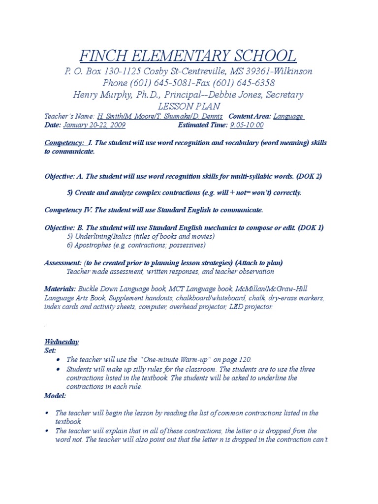Finch Elementary School | PDF | Teaching | Cognition