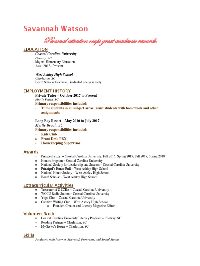 Resume Without Address | PDF | Homework | Communication