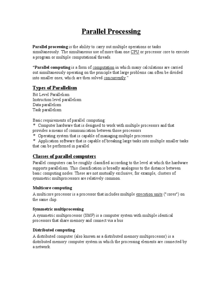 Parallel Processing: Types of Parallelism | PDF | Parallel Computing ... Parallel Processing: Types of Parallelism | PDF | Parallel Computing ...