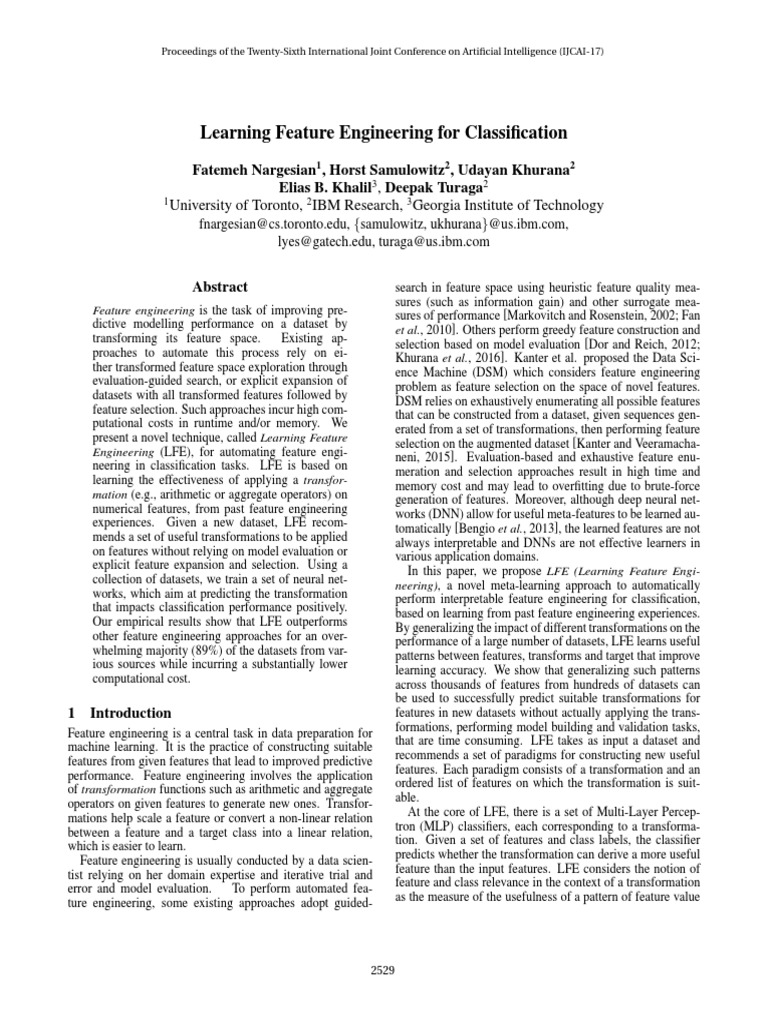 Learning Feature Engineering For Classification | PDF | Cross Validation (Statistics ...