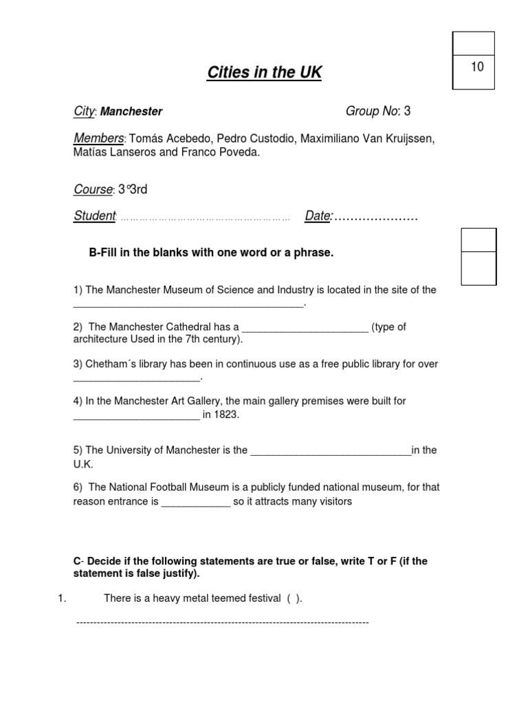 Cities in The UK: City Members | PDF