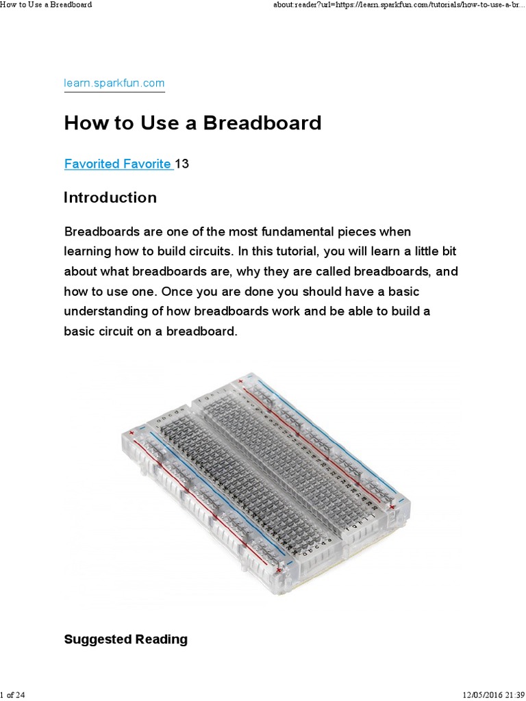 Using The Breadboard | PDF | Electrical Connector | Electronic Circuits