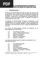 Rendimientos - Capeco | PDF | Industrias | Ingeniería de Edificación