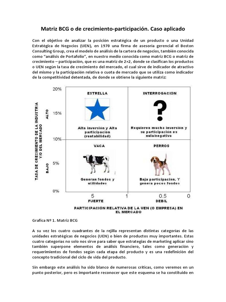 Caso Practico Matriz BCG | PDF | Marketing | Producto (Negocio)