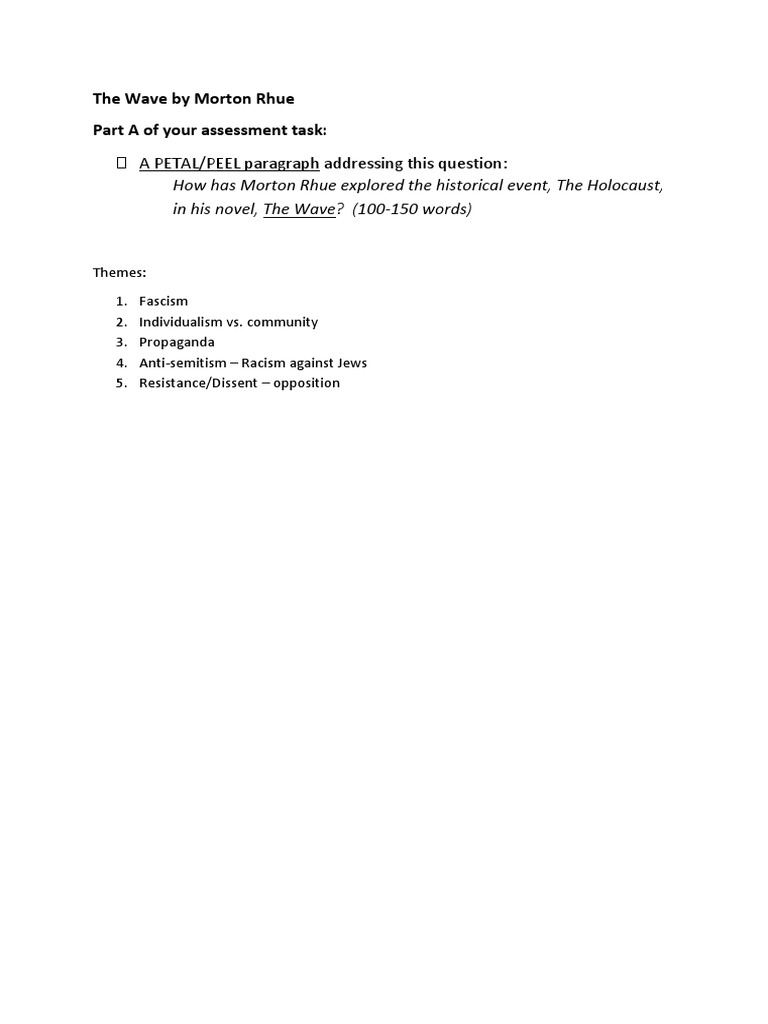 The Wave by Morton Rhue Grid | PDF | Propaganda