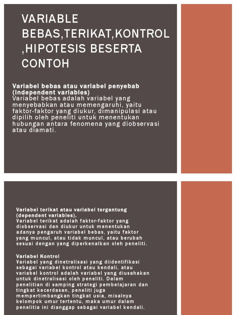 Variabel Bebas, Terikat, dan Kontrol | PDF