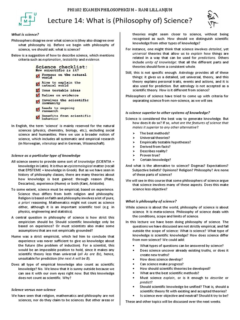 Lecture 14 PHI102 What Is (Philosophy Of) Science | PDF | Philosophy Of ...