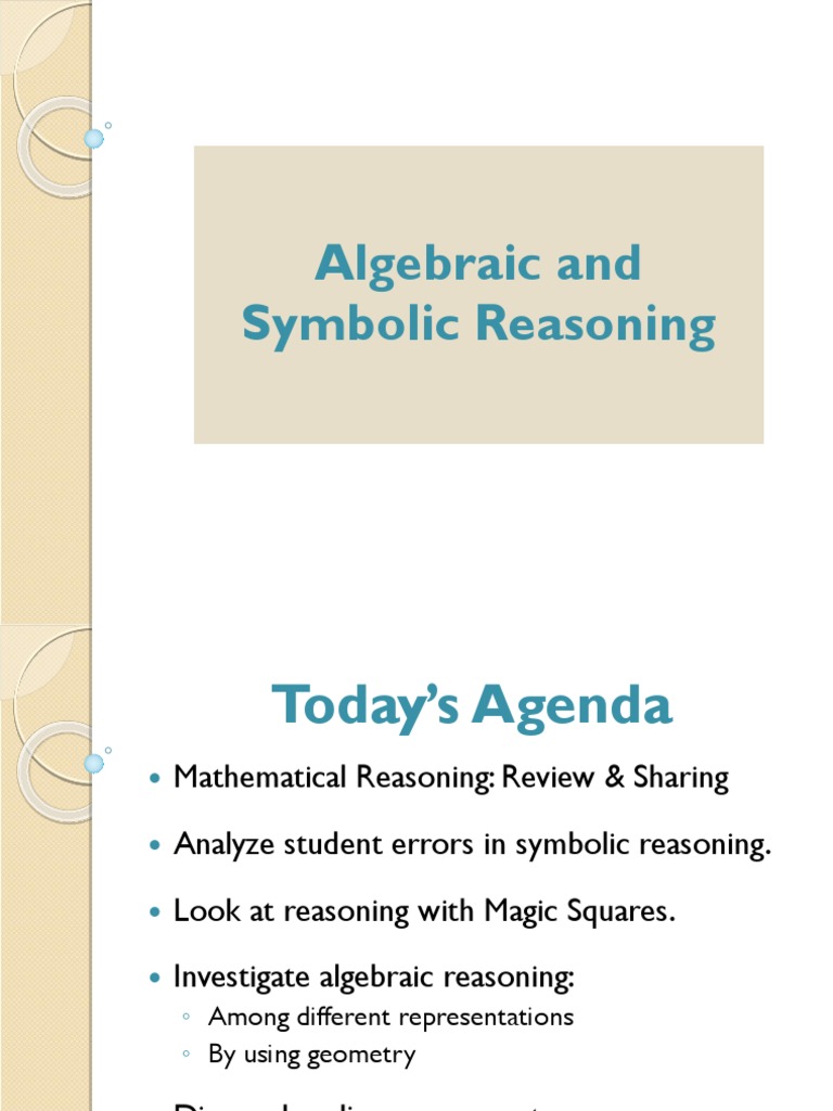 Algebraic and Symbolic Reasoning | PDF | Algebra | Numbers
