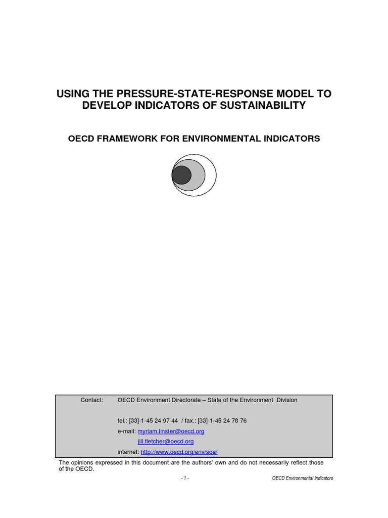 PSR Model for Sustainability Indicators | PDF | Sustainability ...