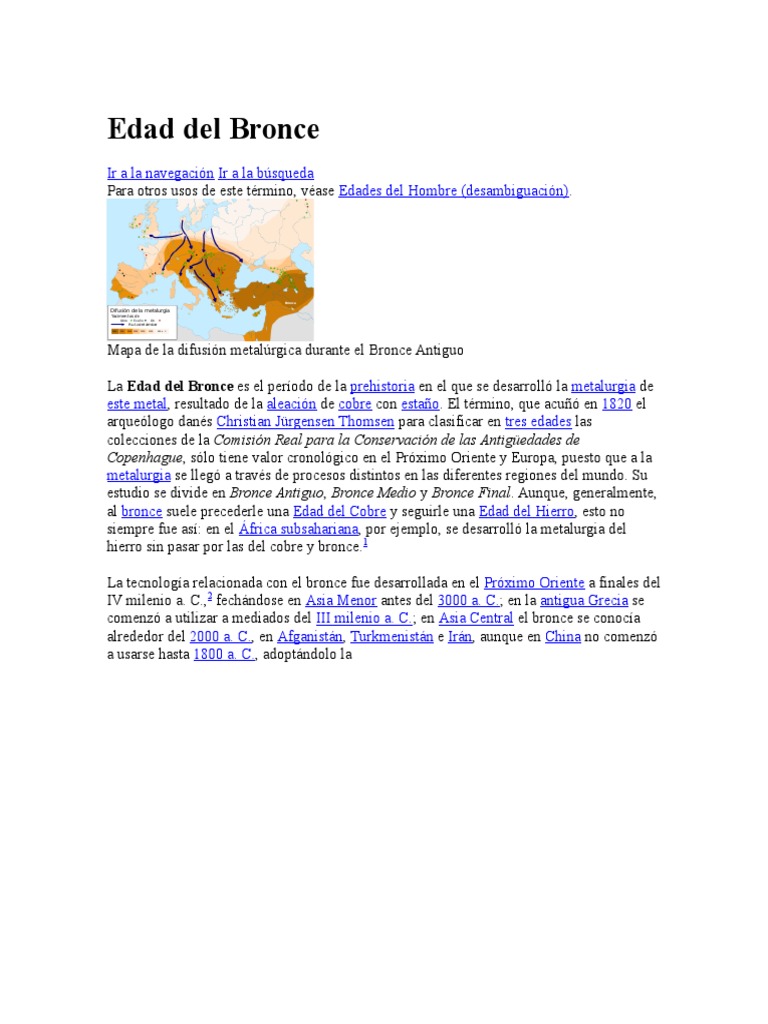Introducción a la Edad del Bronce | PDF | Historia