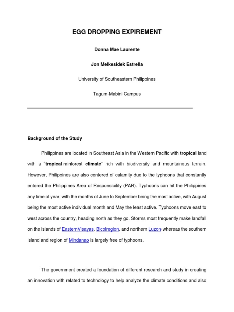 Egg Dropping Expirement: Donna Mae Laurente | Download Free PDF | Force ...