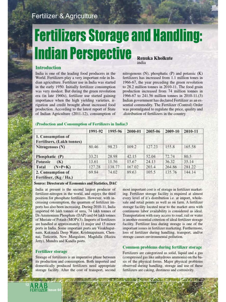 Fertilizers Storage and Handling: Indian Perspective: Fertilizer ...