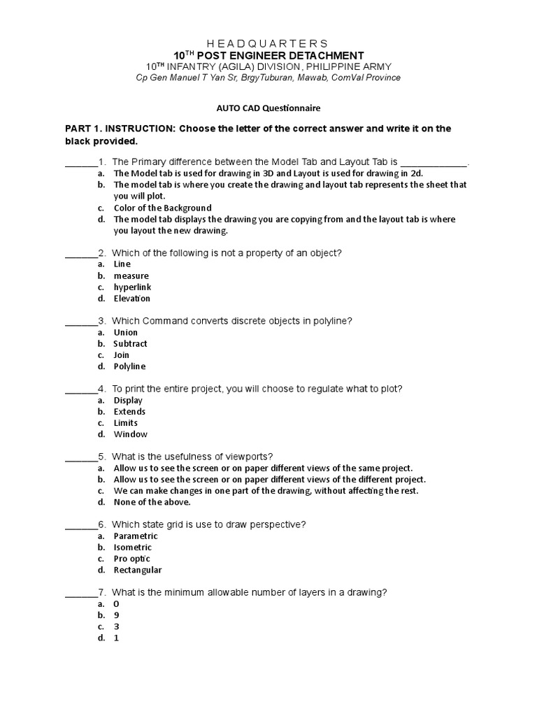 10 Post Engineer Detachment | PDF | Drawing | Computer Aided Design