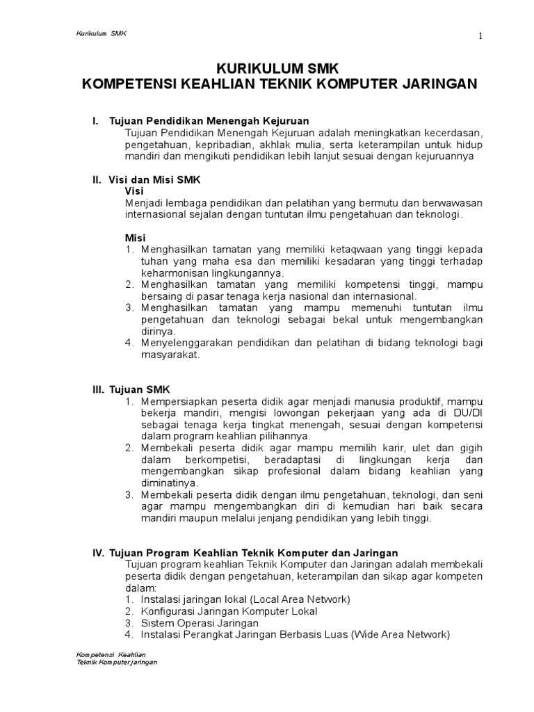 Dokumen 1 TKJ SMK | PDF