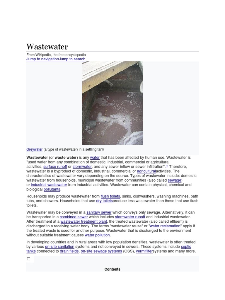 Wastewater | PDF | Wastewater | Sewage Treatment