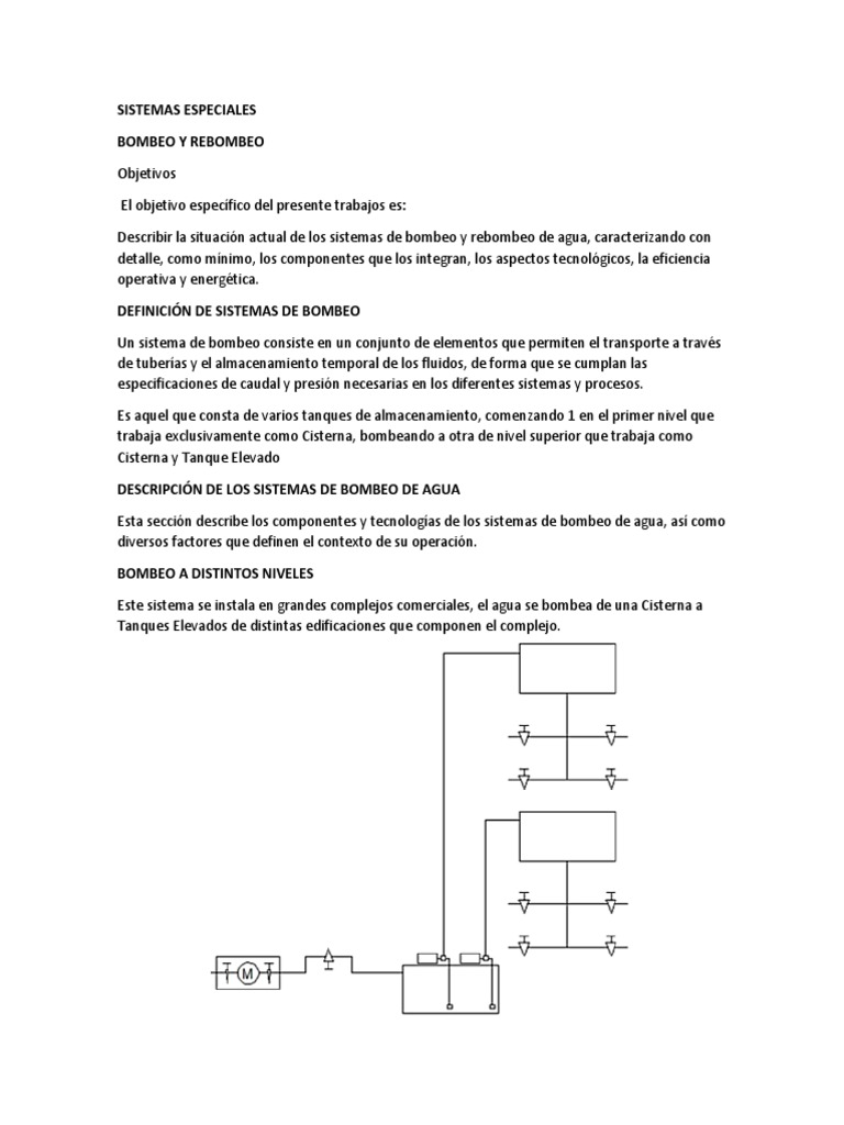 Informacion de Sistema Especiales de Bombeo y Rebombeo | PDF | Bomba | Tanques