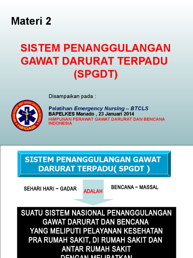 Materi 2 SPGDT Dan Triase | PDF