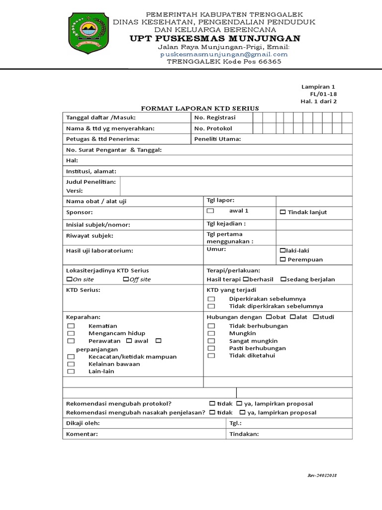 Formulir Laporan KTD-SAE | PDF