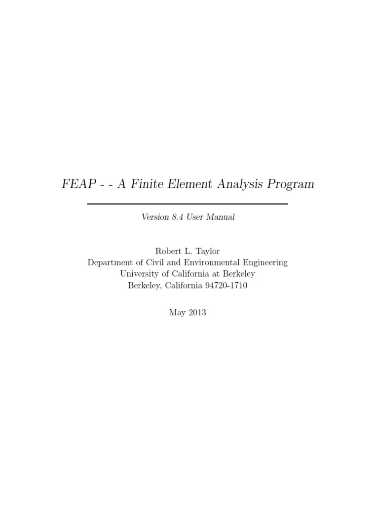 Manual FEAP | PDF | Finite Element Method | Nonlinear System