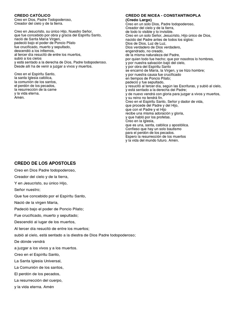 Credo de Los Apostoles | PDF | espíritu Santo | María, madre de Jesús