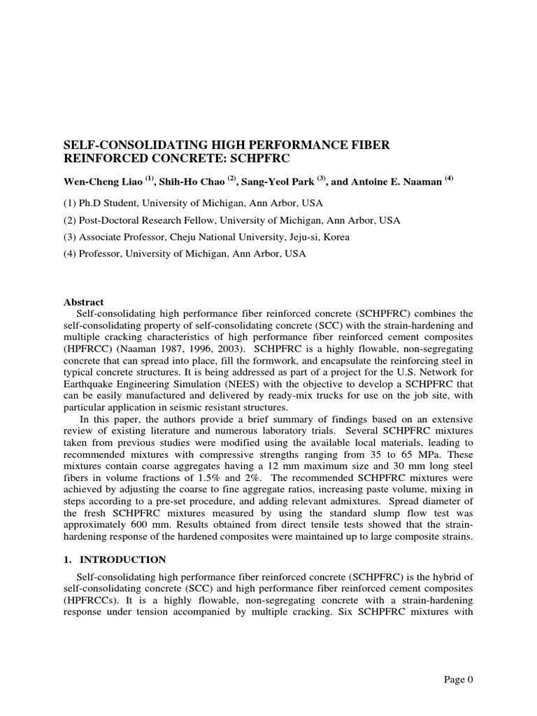 High Performance Fiber Reinforced Concrete | PDF | Ultimate Tensile ...