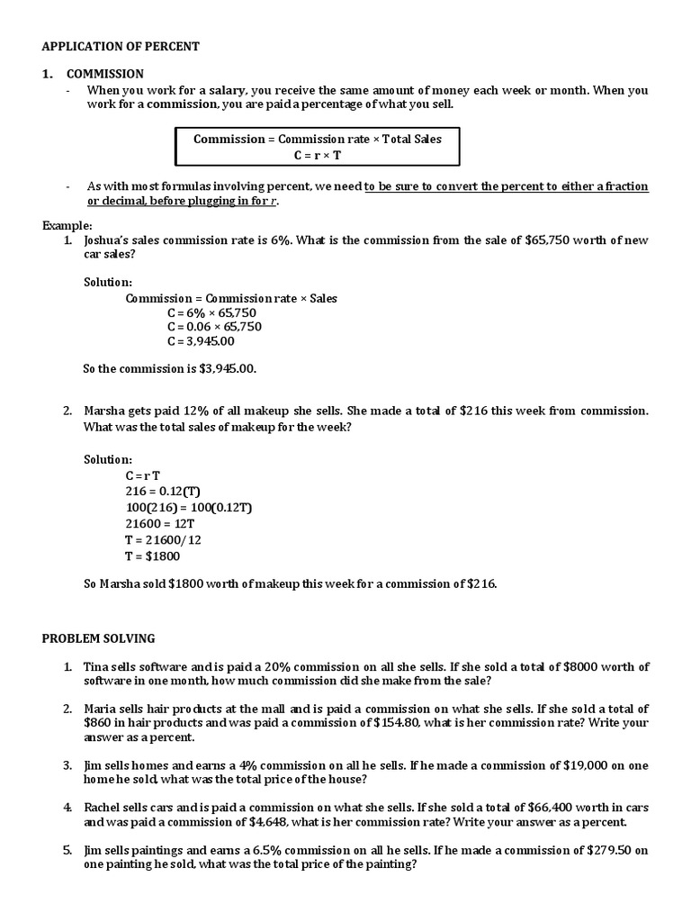 Application of Percent | PDF | Discounting | Interest