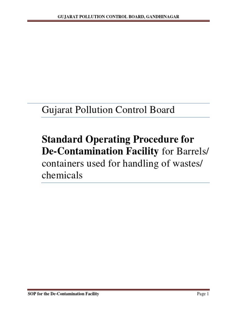 SOP for Hazardous Waste Decontamination | PDF | Dangerous Goods | Waste
