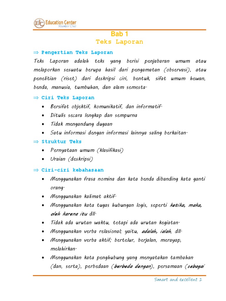 Bahasa Indonesia Kurtilas Bab 1-Teks Laporan | PDF