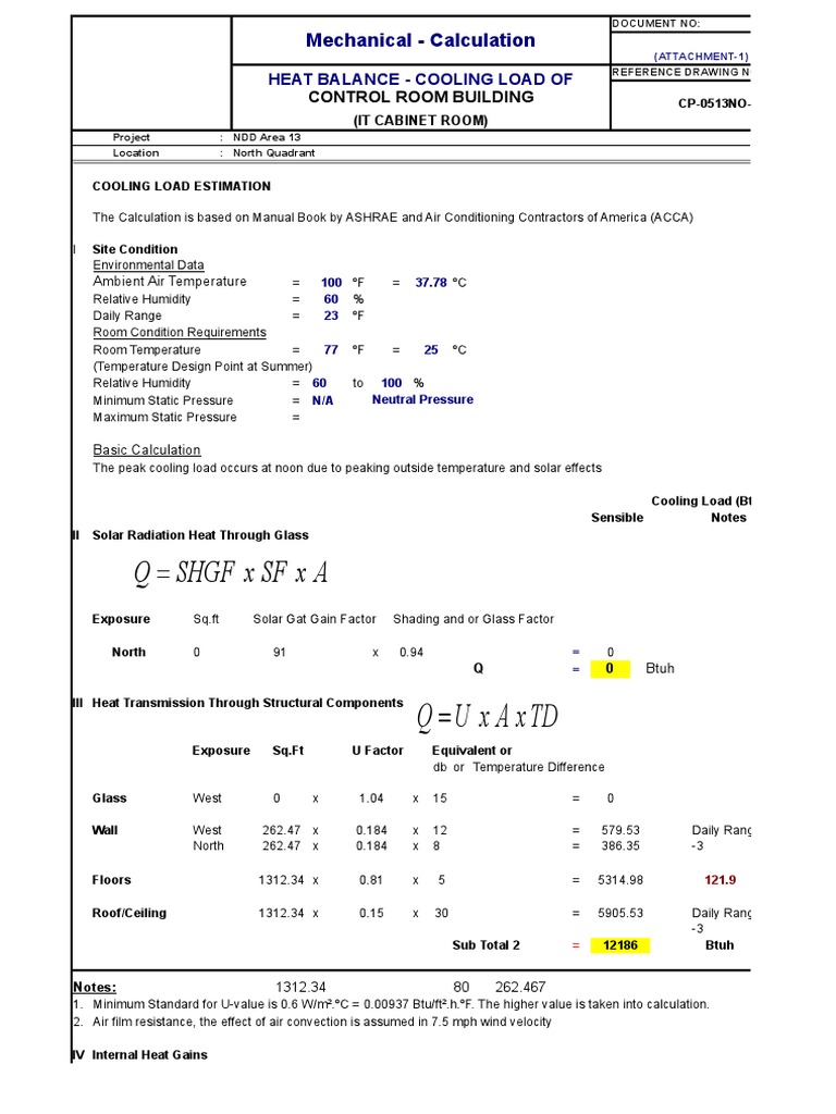 Cooling Load Calculation Guide | PDF | Air Conditioning | Humidity