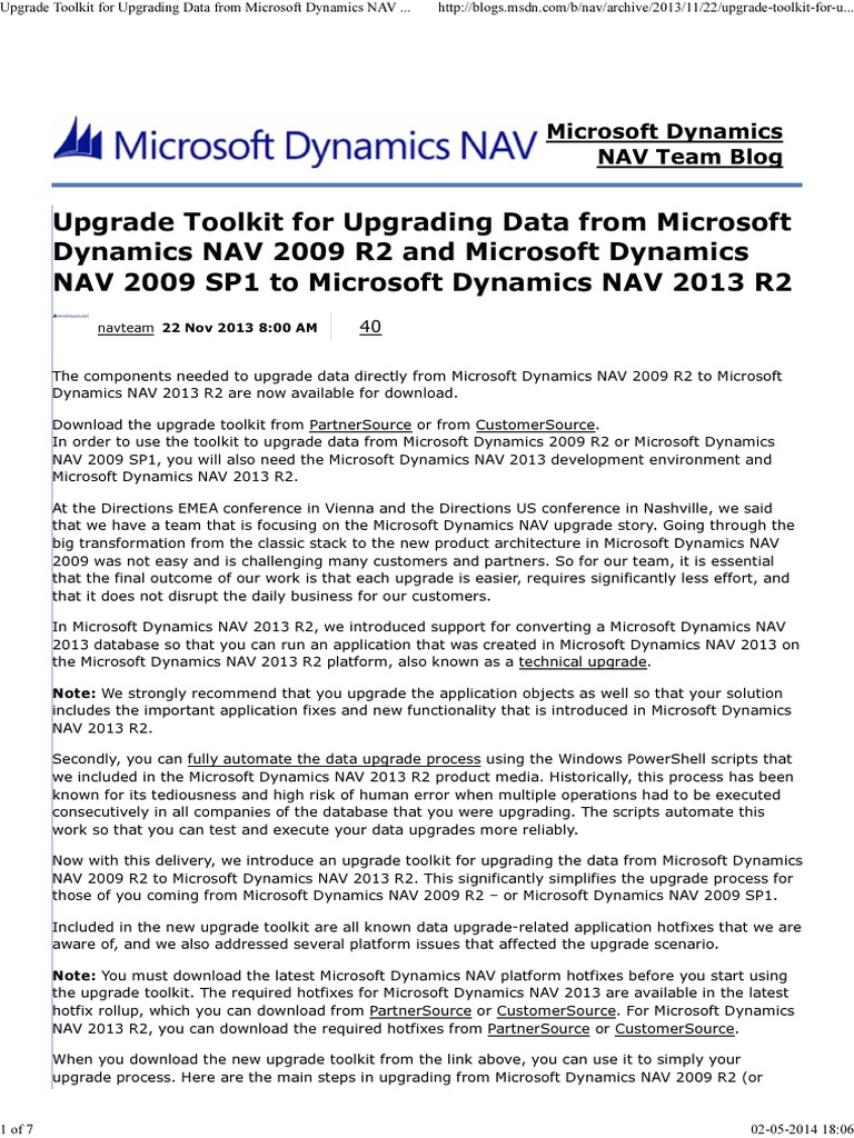 Upgrade Nav 2009r2 To 13 Toolkit | PDF | Microsoft Dynamics Nav ...