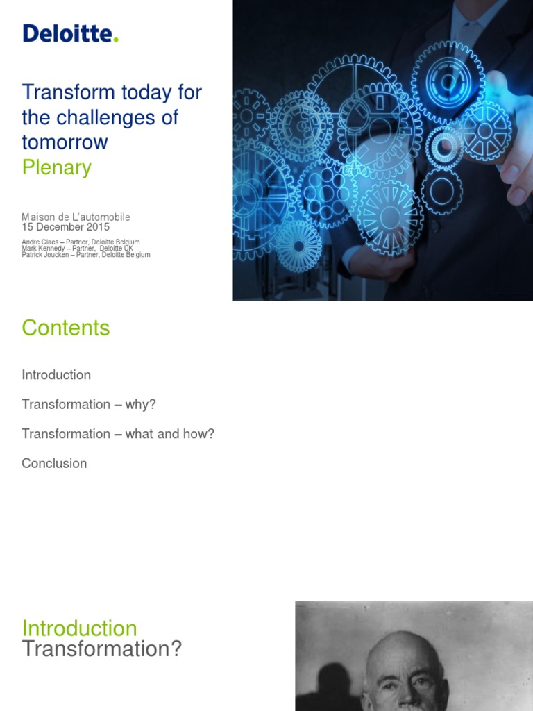 Transform Today For Challenges of Tomorrow | Download Free PDF | Risk ...
