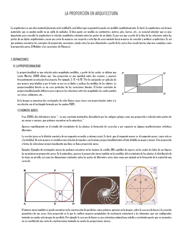 La Proporción en Arquitectura | PDF | Enseñanza de matemática | Science