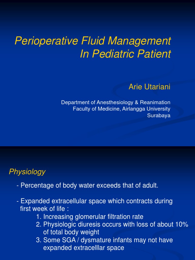 Perioperative Fluid Management in Pediatric Patients | PDF ...