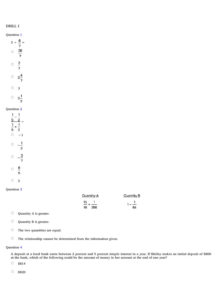 GRE Practice-FDP Drills | PDF | Interest | Output (Economics)