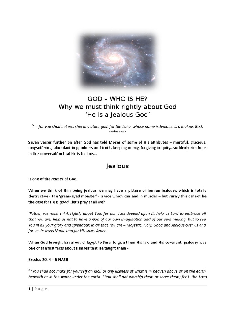 Understanding God's Jealous Love | PDF | Jealousy | Book Of Exodus